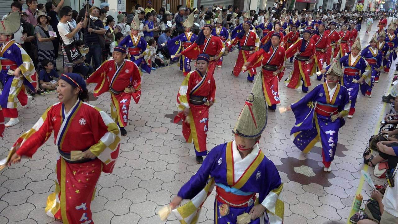 十人十彩 2016よさこい全国大会 帯屋町筋会場 4K 2016 8 12 - YouTube