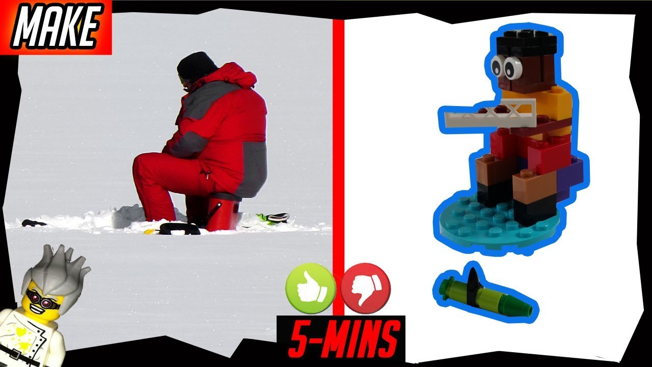 LEGO Ice Fishing - LEGO MOC 5-Minute Build Challenge - YouTube