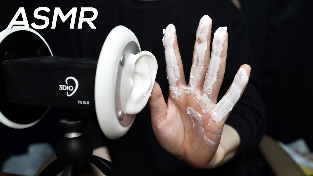 ASMR Ear Entrance Massage, Tapping with Fingertips / Hand Cream / 3Dio ...