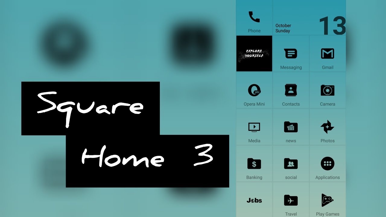Square home 3 have a try with this unique launcher - YouTube
