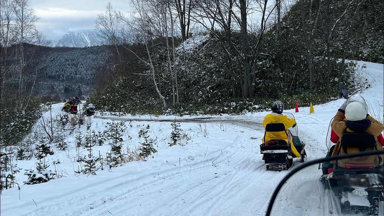 Snowmobile experience in Snow World, Kimobetsu, Hokkaido Japan - YouTube