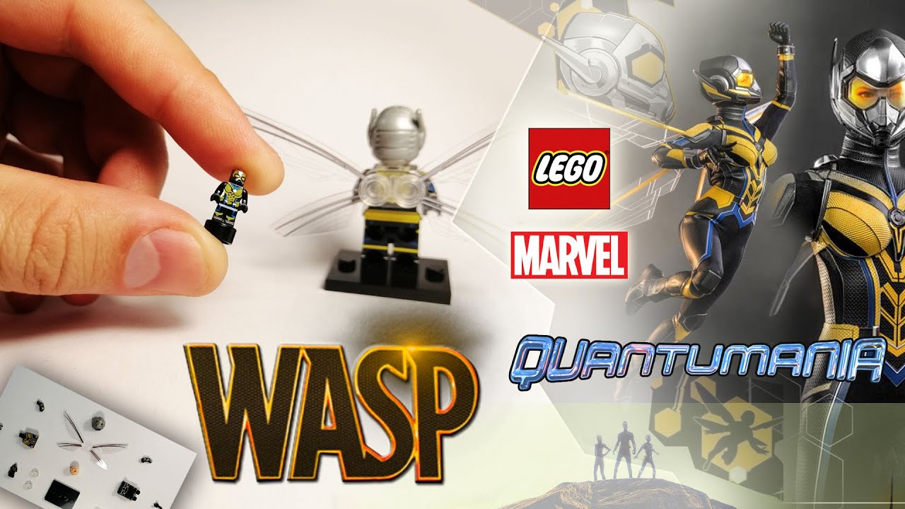 LEGO minifigure of Wasp Woman (Hope Van Dyne) and her miniature replica ...