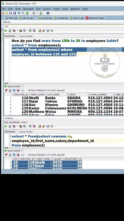 Find range between 15 to 20 employees table? #etl #databasemanagement #iics #sql #oraclesql ...