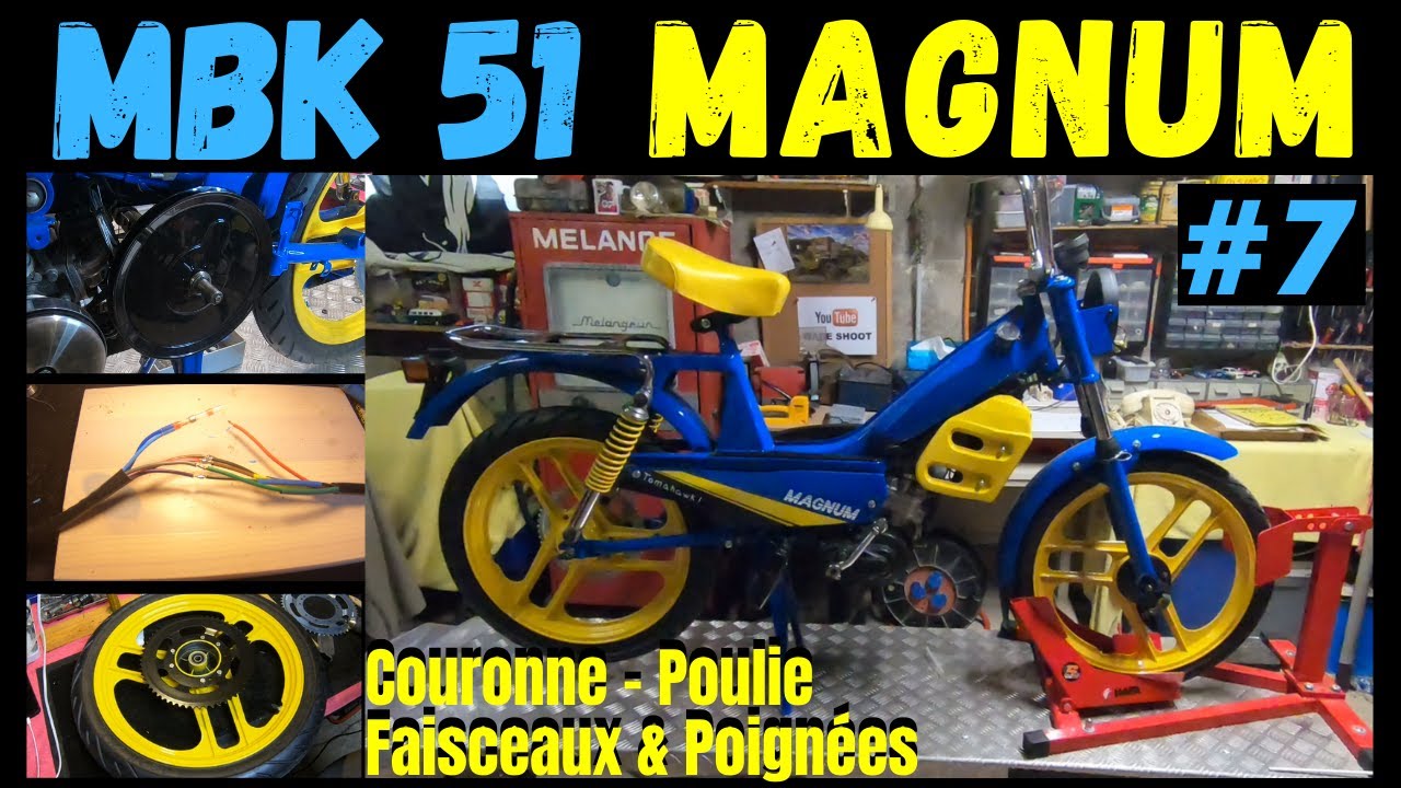 MBK 51 MAGNUM de 1987 : Montage des Poulie, Poignées, faisceaux et Couronne. A quand la fin ? Ep ...