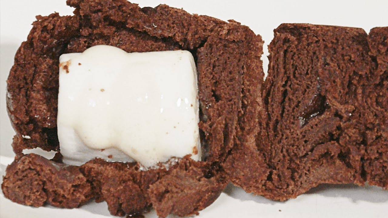 marshmallow stuffed chocolate bread - YouTube