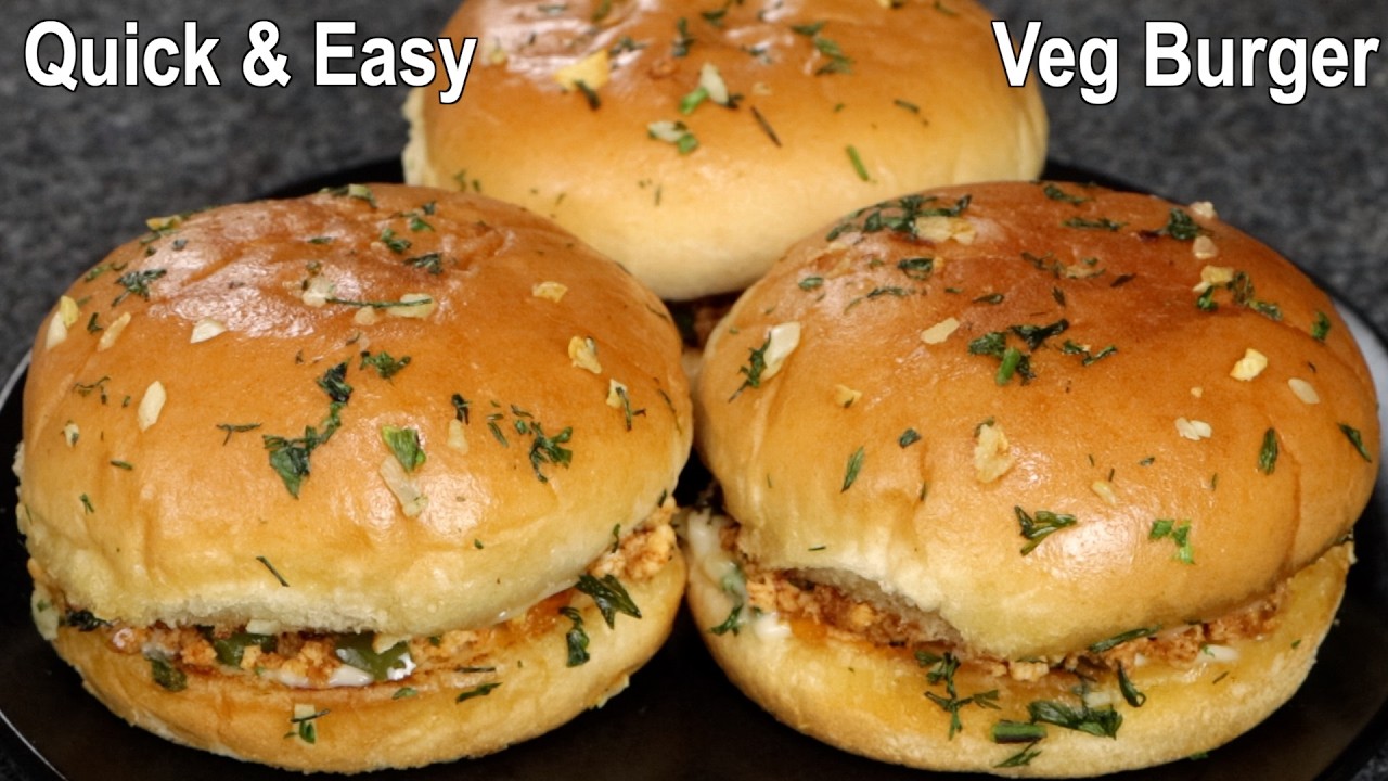 The tastiest and easiest veg burger I've ever eaten! Quick homemade veg ...
