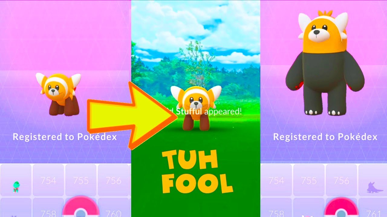 Pokemon Go Shiny Stufful Catch & Bewear Evolution - YouTube