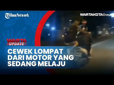 Detik detik Cewek di Bogor Loncat dari Atas Motor yang Melaju