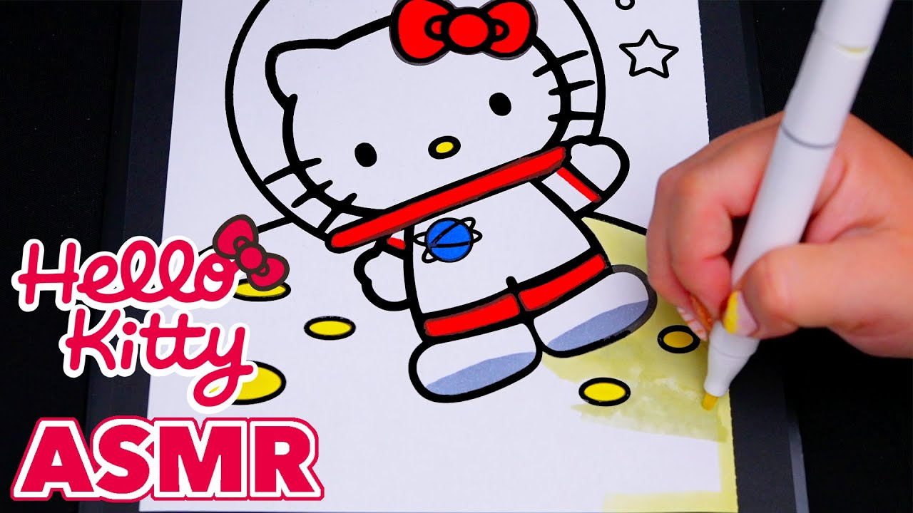 ASMR Hello Kitty Coloring (No Talking) - YouTube