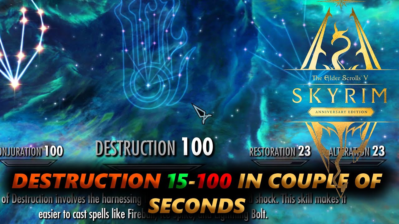 Leveling Destruction from 15 to 100 in couple of seconds - TESV Skyrim ...