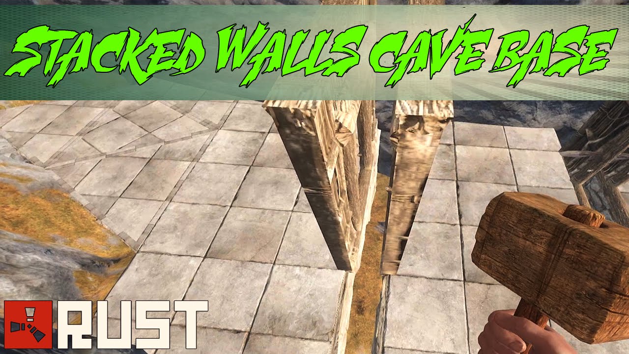 Stacked Walls in Cave [Rust] Cave Base Building Tutorial - YouTube