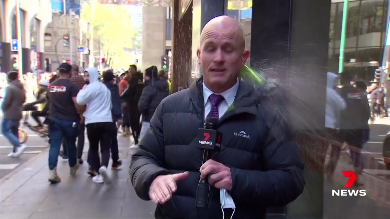News Reporter Hit In The Back Of The Head by a Protester in Melbourne ...