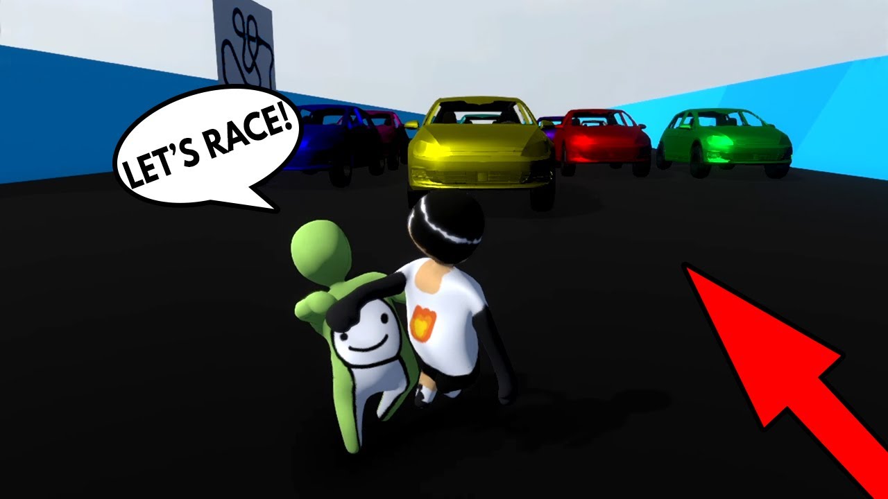 DREAM AND SAPNAP RACING WITH CARS in HUMAN FALL FLAT - YouTube