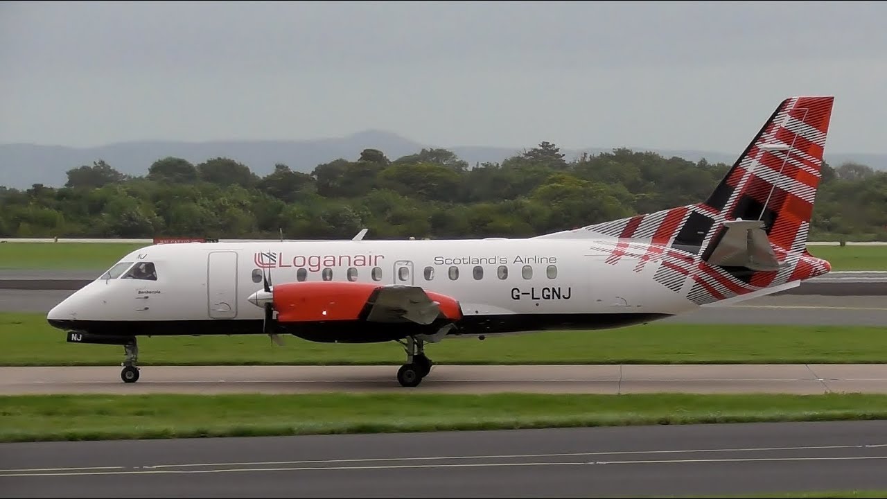 NEW LIVERY | Loganair SAAB 340 Landing at Manchester Airport! - YouTube