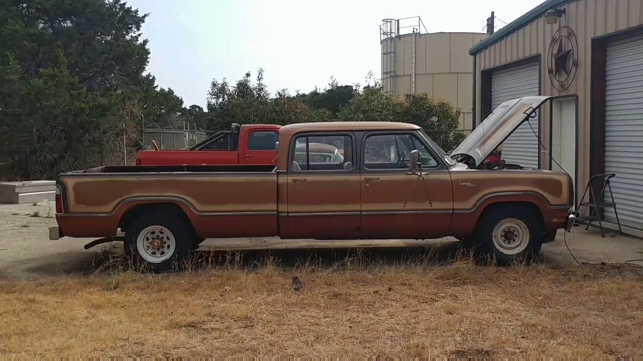 1974 D200 Dodge Crew Cab Long Bed 400 Big Block 4 Speed - YouTube