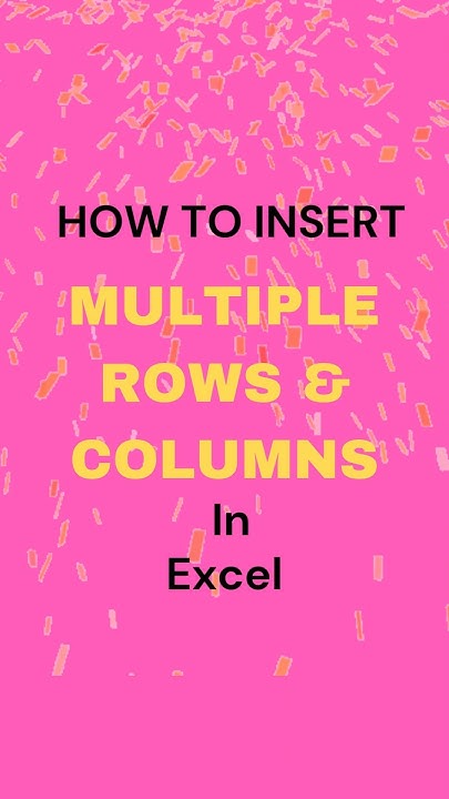 How To Insert Multiple Rows And Columns In Excel Exceltips Exceltech Excelsolution Youtube 