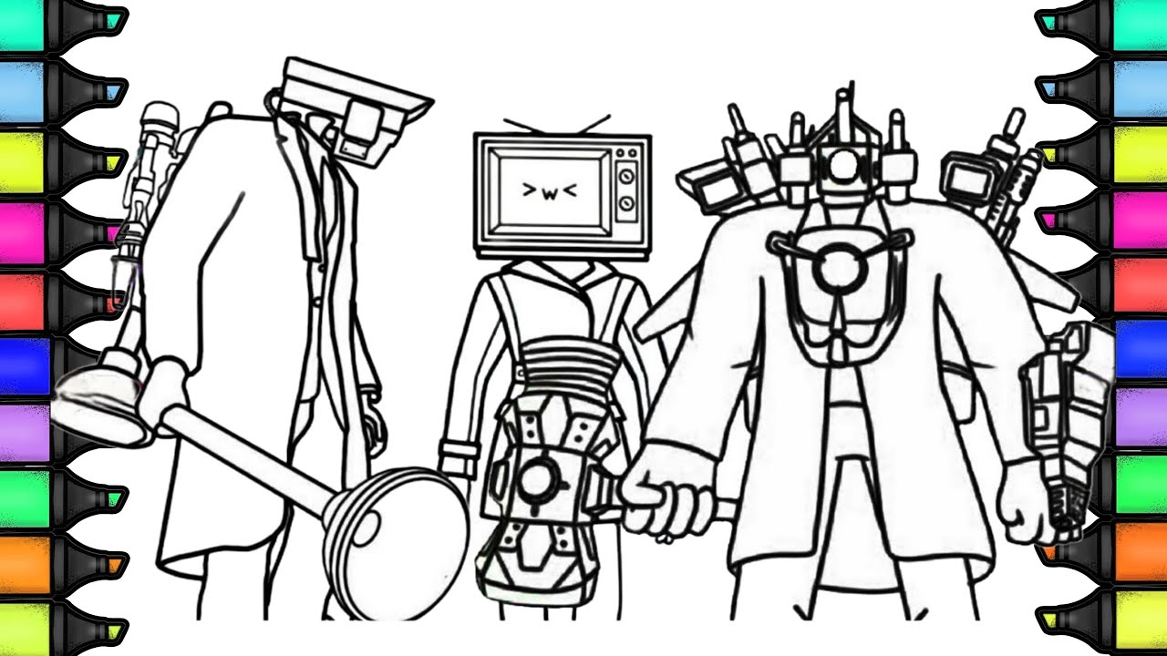 Coloring Skibidi Toilet - How to Color TITAN CAMERA MAN & TITAN TV ...