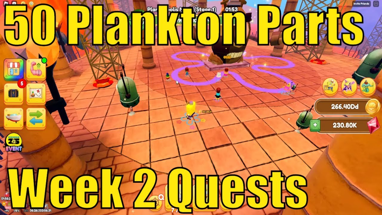 How to find all 50 Plankton Parts in SpongeBob Simulator | WEEK 2 ...