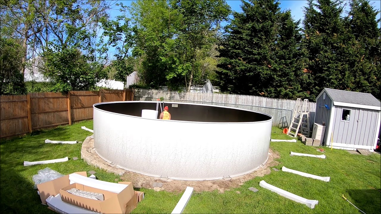 Aaron Pools and Spas - Above Ground Round Pool Build - YouTube