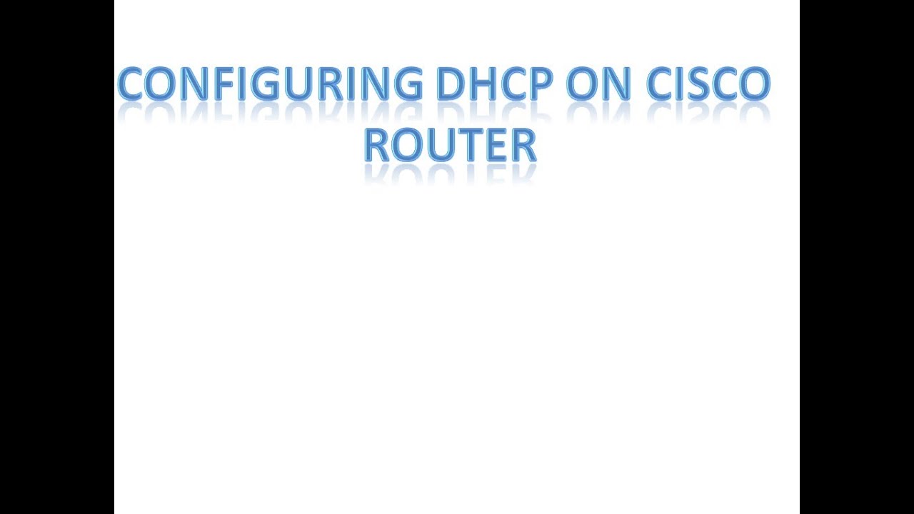 how to configure dhcp on cisco router - YouTube