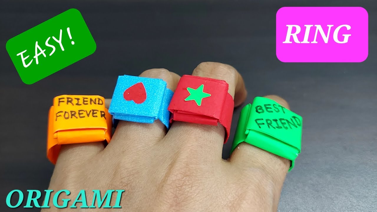 HOW TO MAKE EASY ORIGAMI RING - YouTube