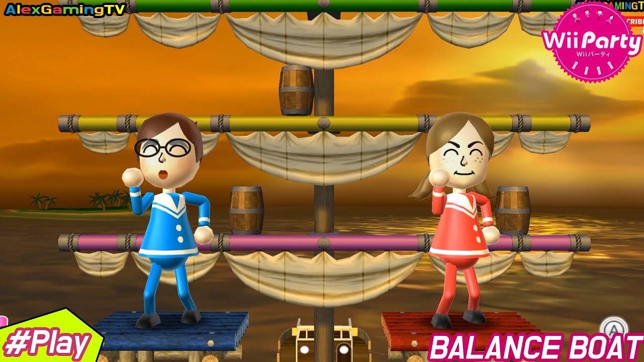 Wii party - Balance Boat (Gameplay, Eng sub) Player Mommy with Lucia ...