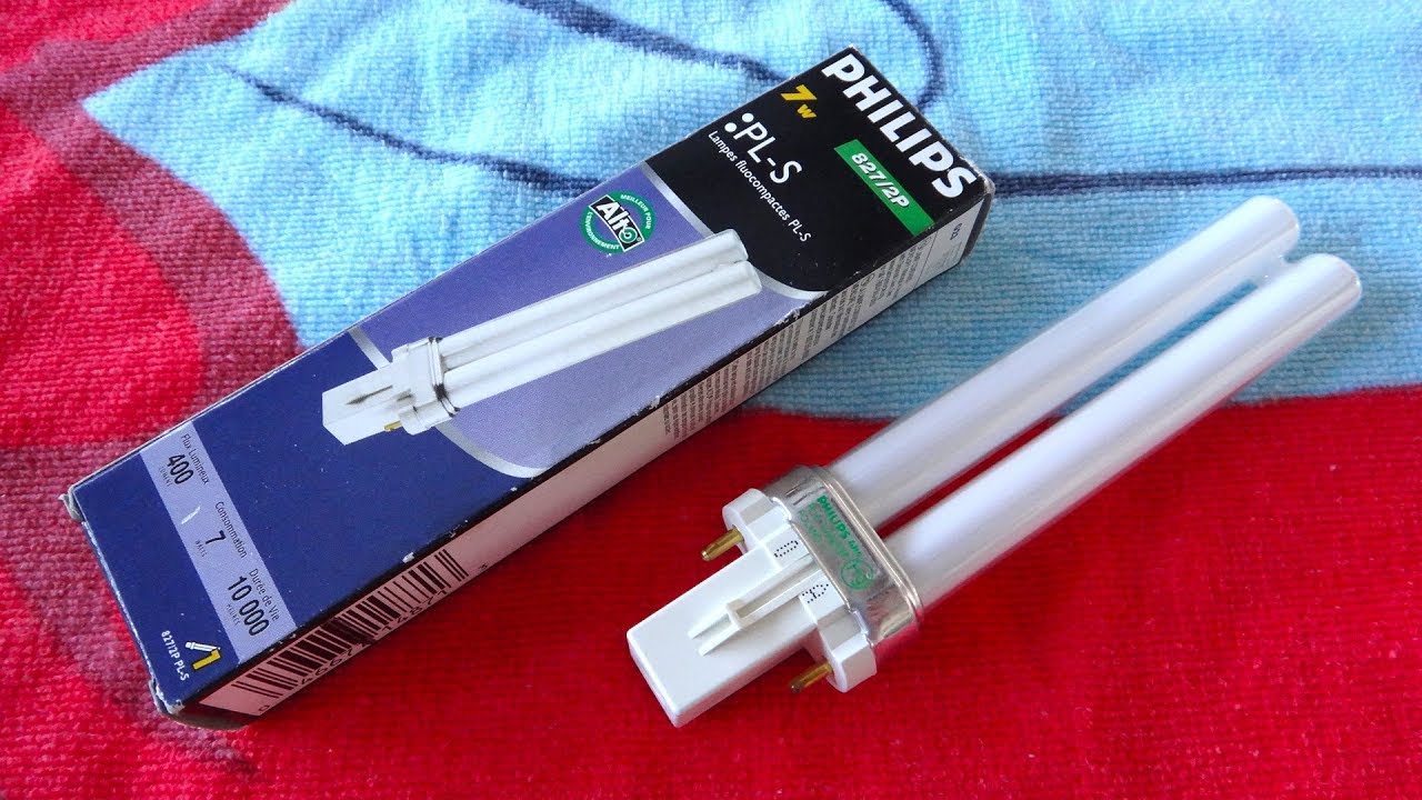 Newer Philips 7watt Twin Tube PL Fluorescent Light Bulb - YouTube