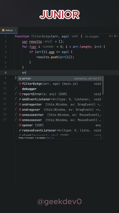 JavaScript Junior VS Senior Filtering #top #coding #javascript #css #javascriptframeworks - YouTube