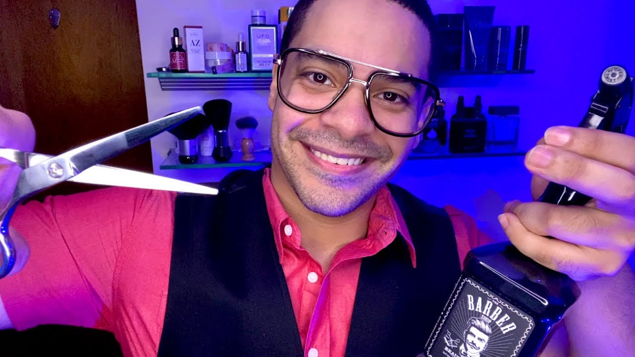 ASMR Realistic Haircut & Shave Barbershop Roleplay For Men (Clipper ...