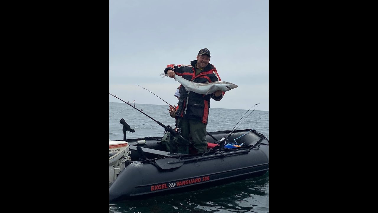 SIB FISHING UK - TOPE at STACKPOLE UK (first time tope fishing) - YouTube