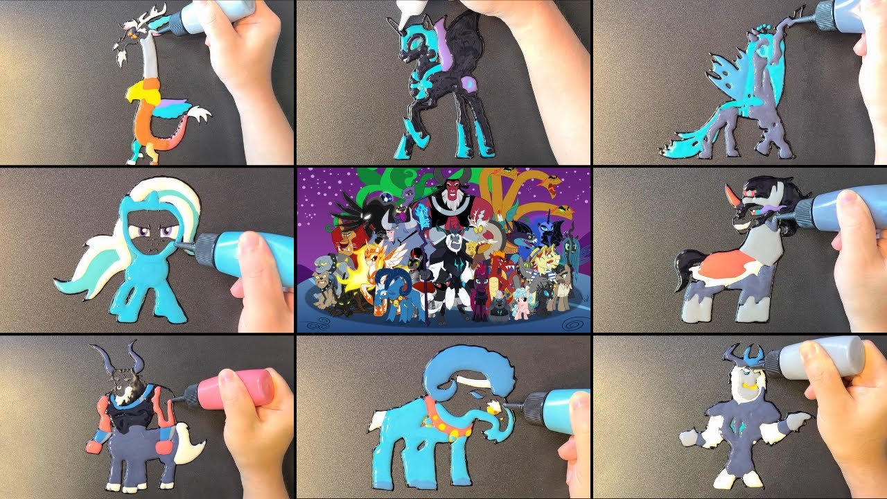 MLP) Villains Pancake Art - Discord, Nightmare Moon, Queen Chrysalis ...
