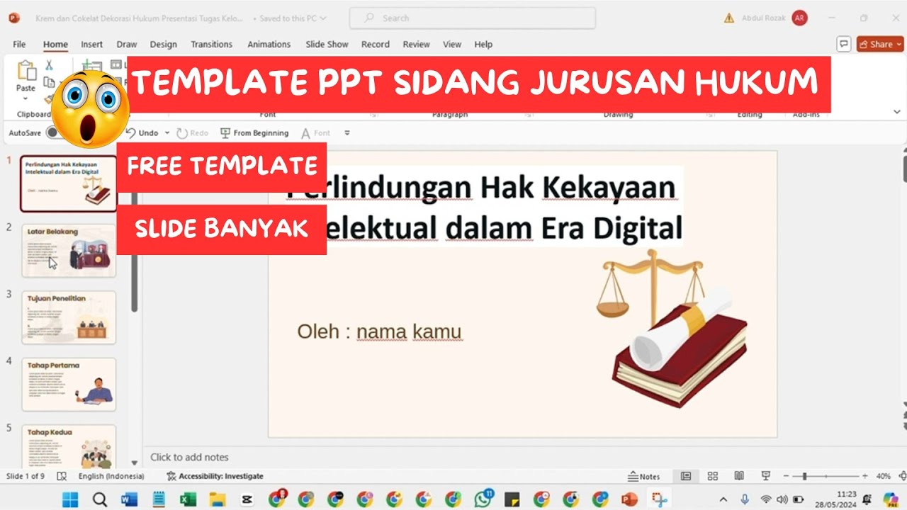 Cara Membuat Presentasi Power Point Seminar Sidang Skripsi Hukum Free ...