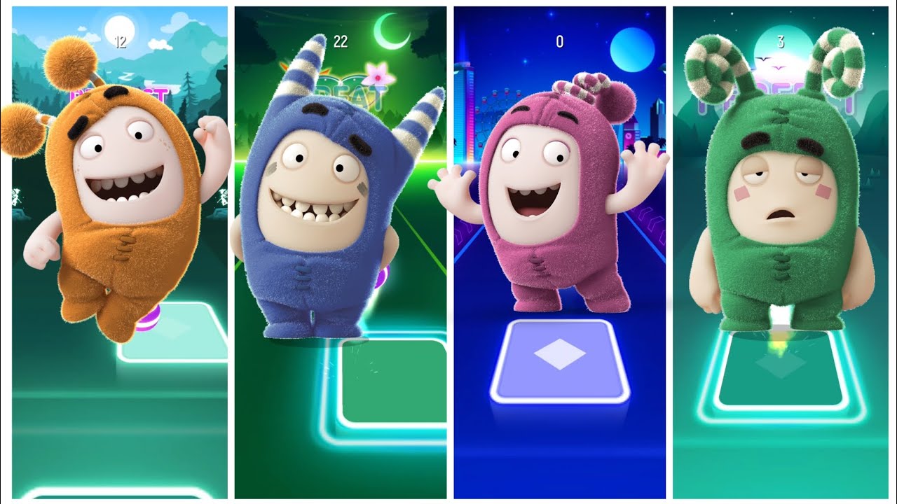 Oddbods Family : Zee vs Fuse vs Bubbles vs Slick | Tiles Hop EDM Rush ️ ...