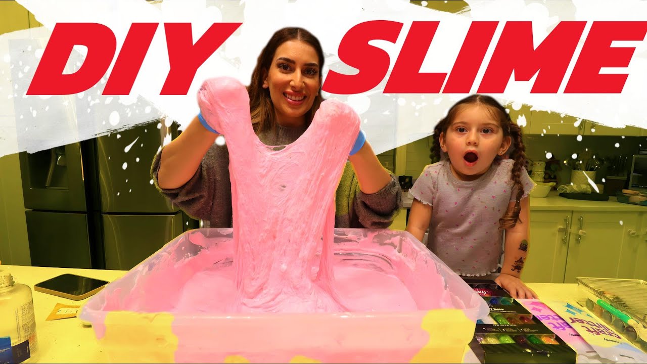 DIY GIANT HOMEMADE PINK SLIME! - YouTube