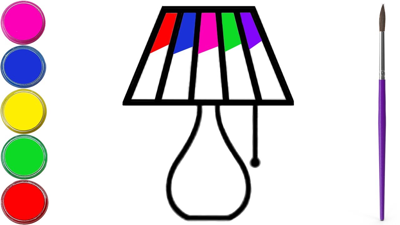 How to draw a Table Lamp | Drawing, Painting, Coloring for Kids ...