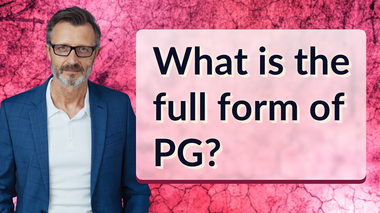 What is the full form of PG? - YouTube