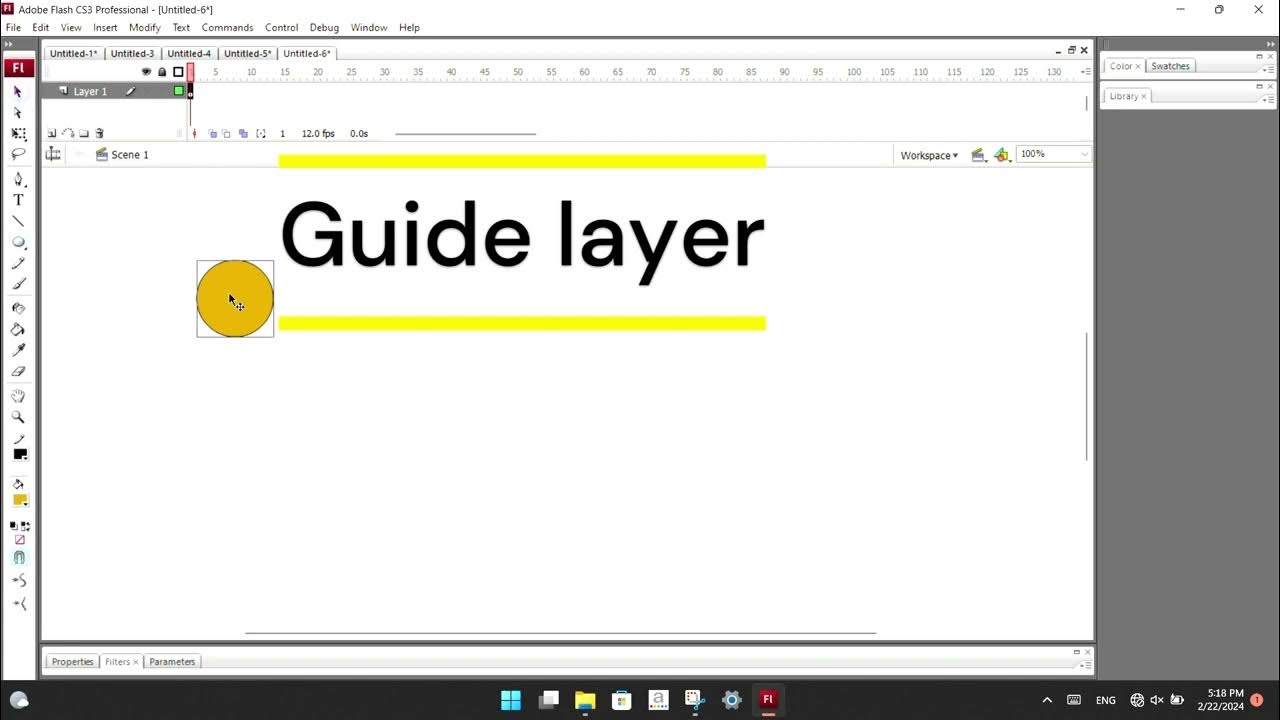 Masking , Guide Layer, Motion Tween , Shape Tween practical in Adobe flash cs3. - YouTube