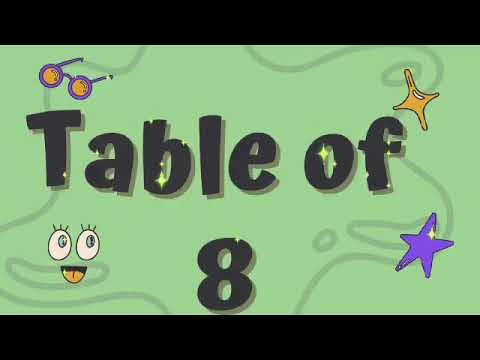 Table of 8, Multiplication table of 8, Multiplication table learning ...