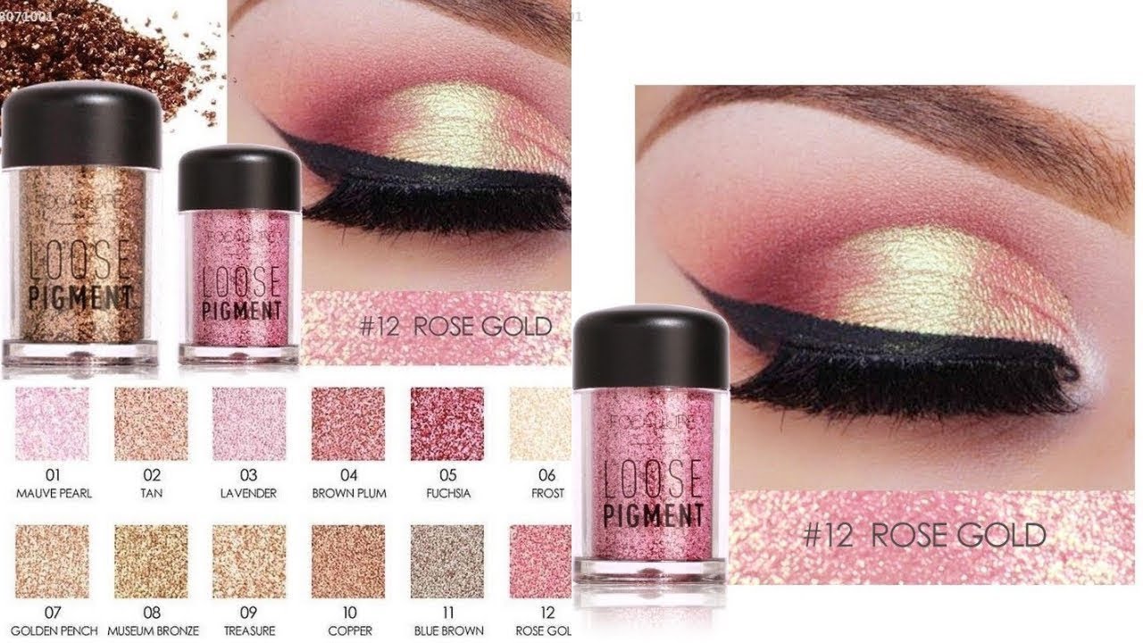 Focallure | Loose Pigment | 12 Rose Gold | Ombretto Oro Rosa - YouTube