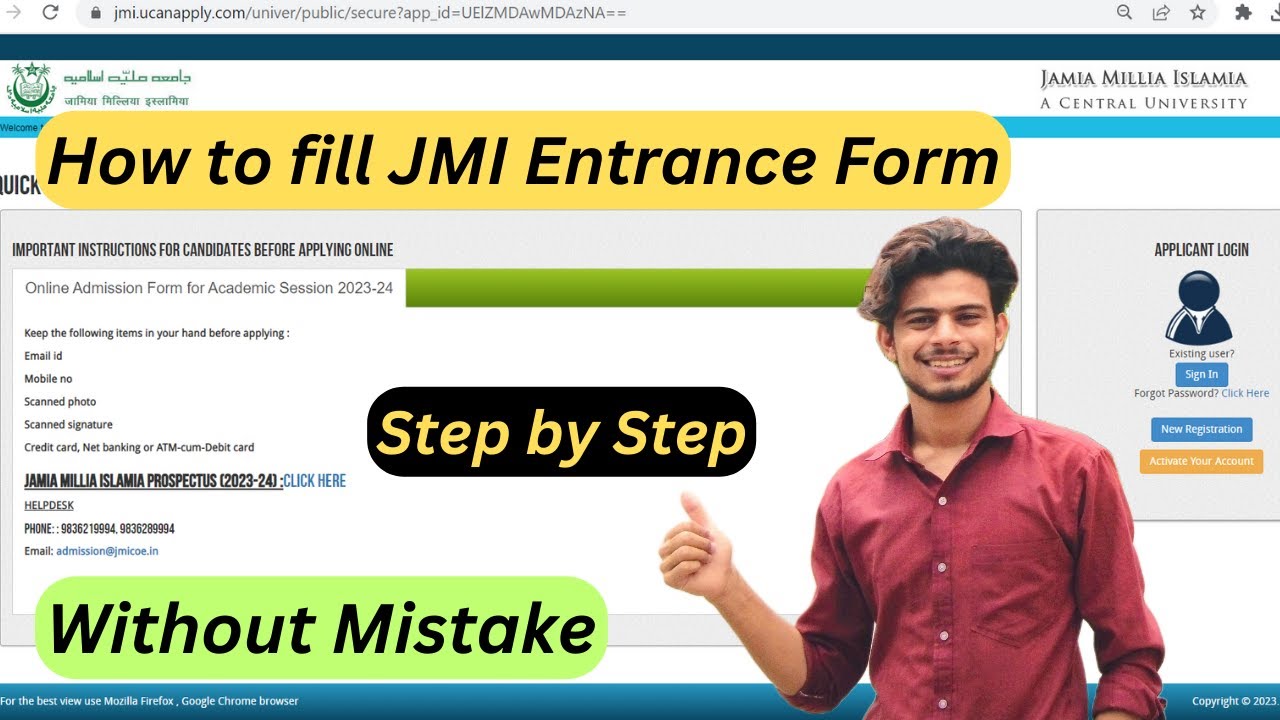 How to fill JMI Entrance FORM 2023-24 | Step by Step | By Phone easily ...