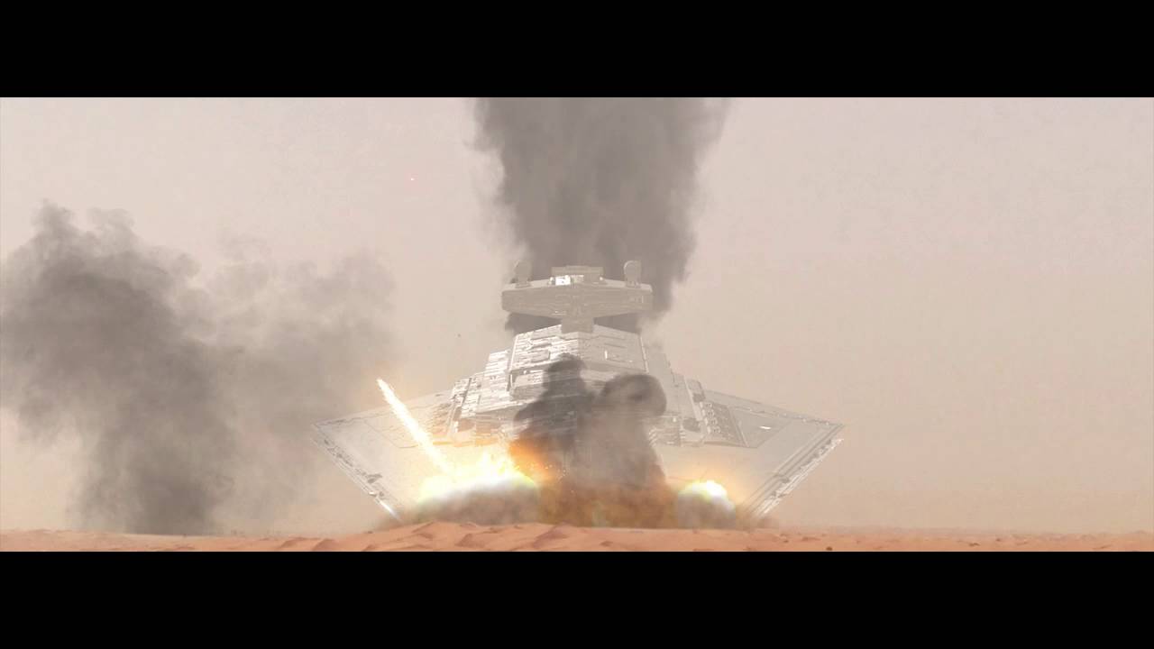 Element 3D Battle Of Jakku Star Destroyer Crash Scene Test - YouTube