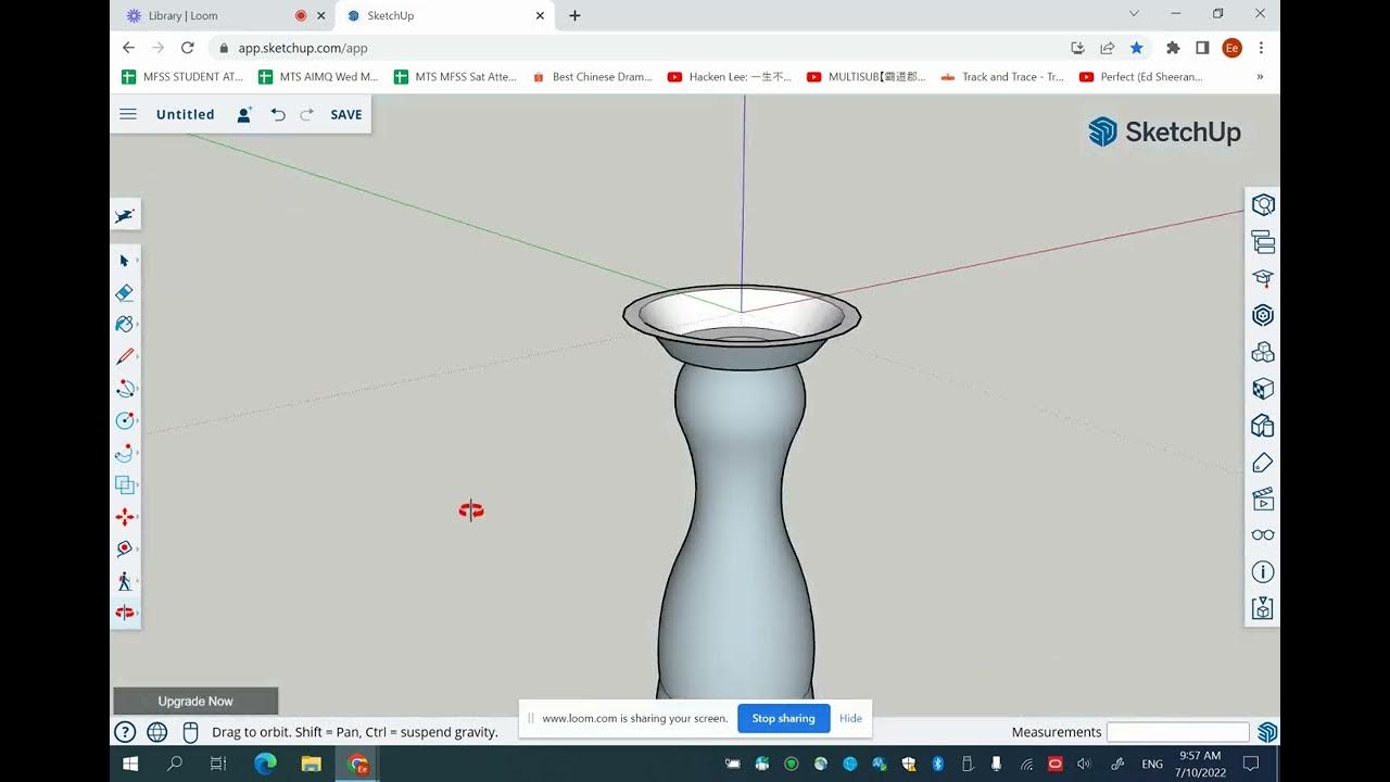Array and Follow me in sketchup - YouTube