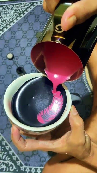 tutorial pemula Belajar latte art praktis dengan Milkfrother dirumah tanpa Susu Dan kopi mudah ...