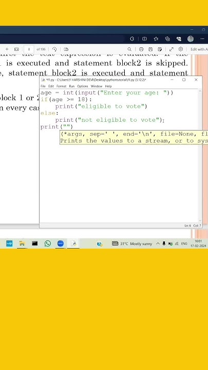 If Ifelse Basiccoding Python Shortscodingquizpythonforbeginnersbtechprogramming 