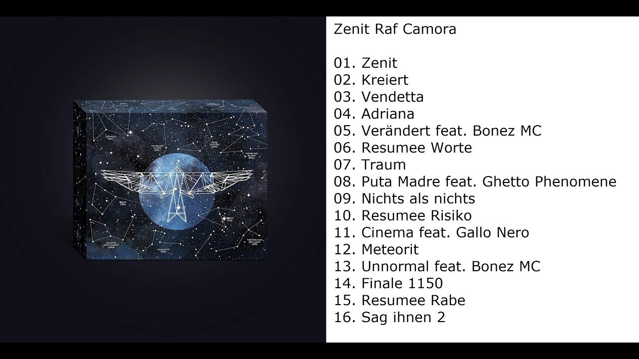 Zenit Raf Camora Album Tracklist - YouTube