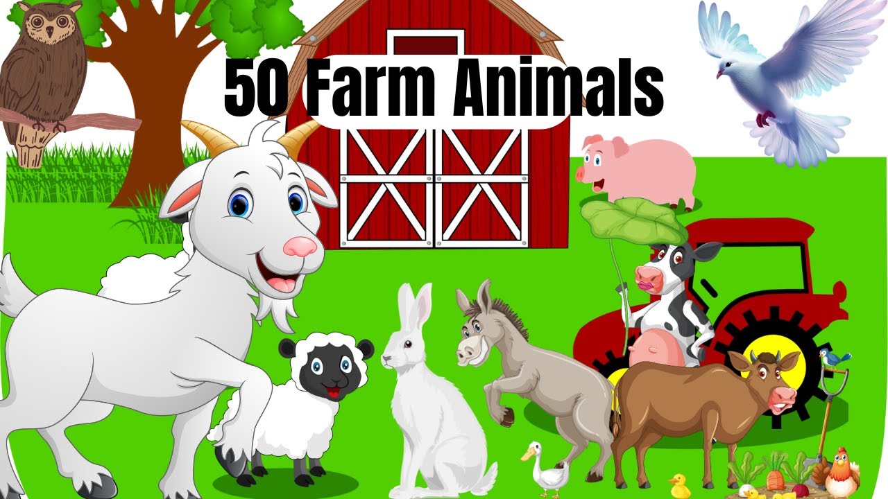 Fun Learning for kids with 50 Farm Animals. #cuteanimals #farmanimals # ...