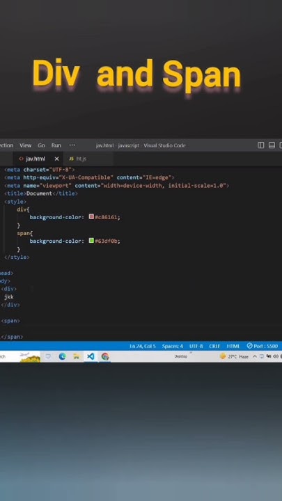 div vs span #css3 #html5 #div#span - YouTube