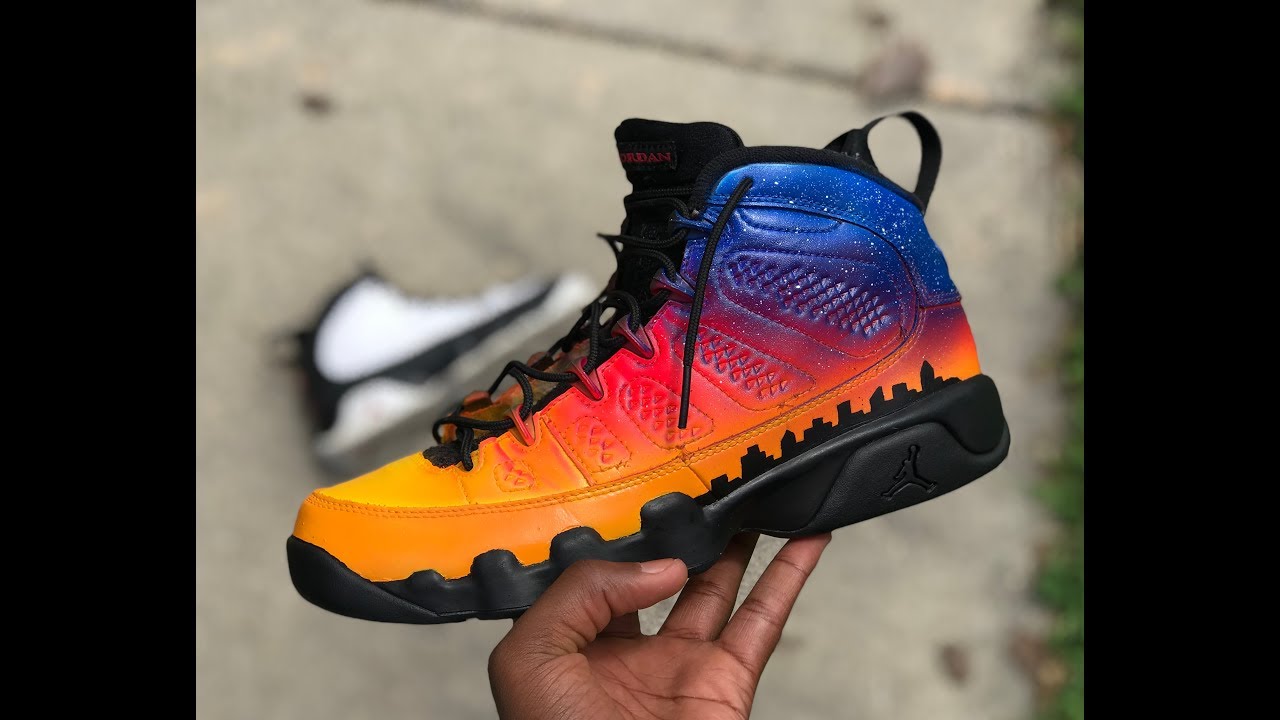 Custom Retro Jordan 9’s NY theme - YouTube