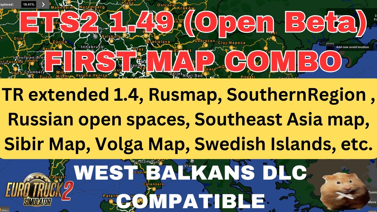 ETS2 1.49 (open Beta) FIRST MAP COMBO West Balkans DLC compatible - YouTube
