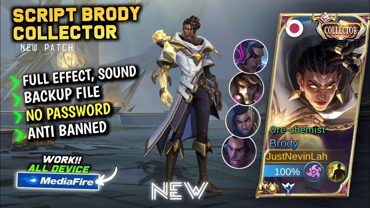 New Script Skin Brody Collector Terbaru || No || Password Full Effect ...